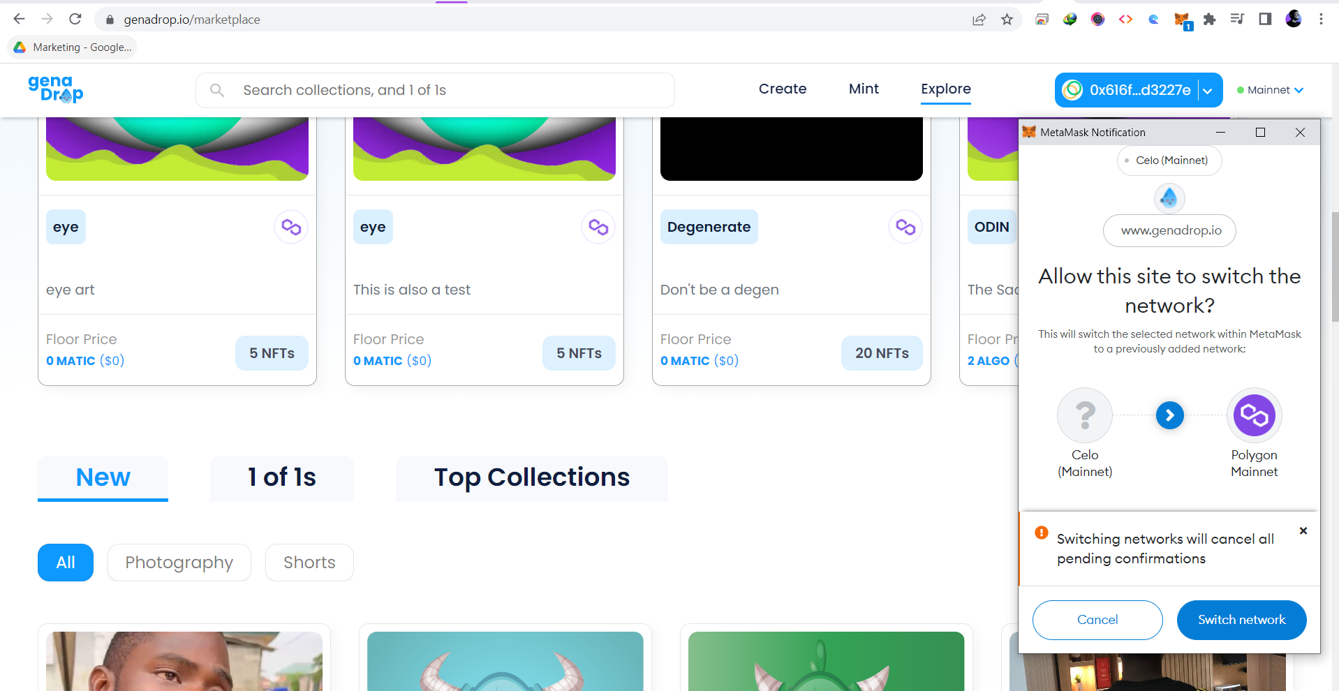 Connecting Your Wallet - GenaDrop Docs
