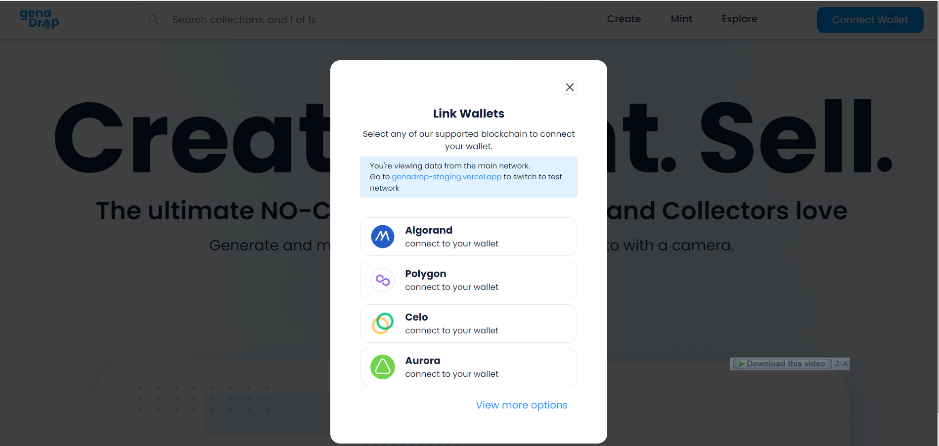 Connecting Your Wallet - GenaDrop Docs